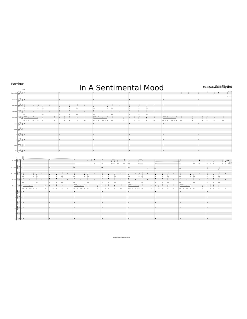 In A Sentimental Mood Sheet music for Bass guitar (SATB) | Musescore.com