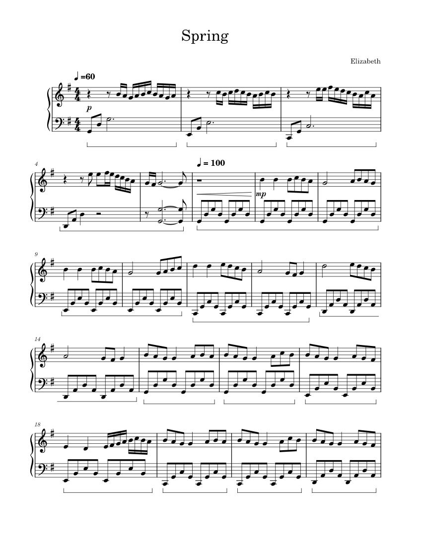 Spring Sheet music for Piano (Solo) | Musescore.com