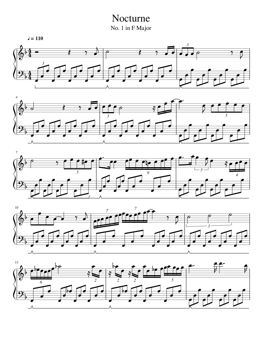 Nocturne Sheet music for Piano (Solo) | Musescore.com