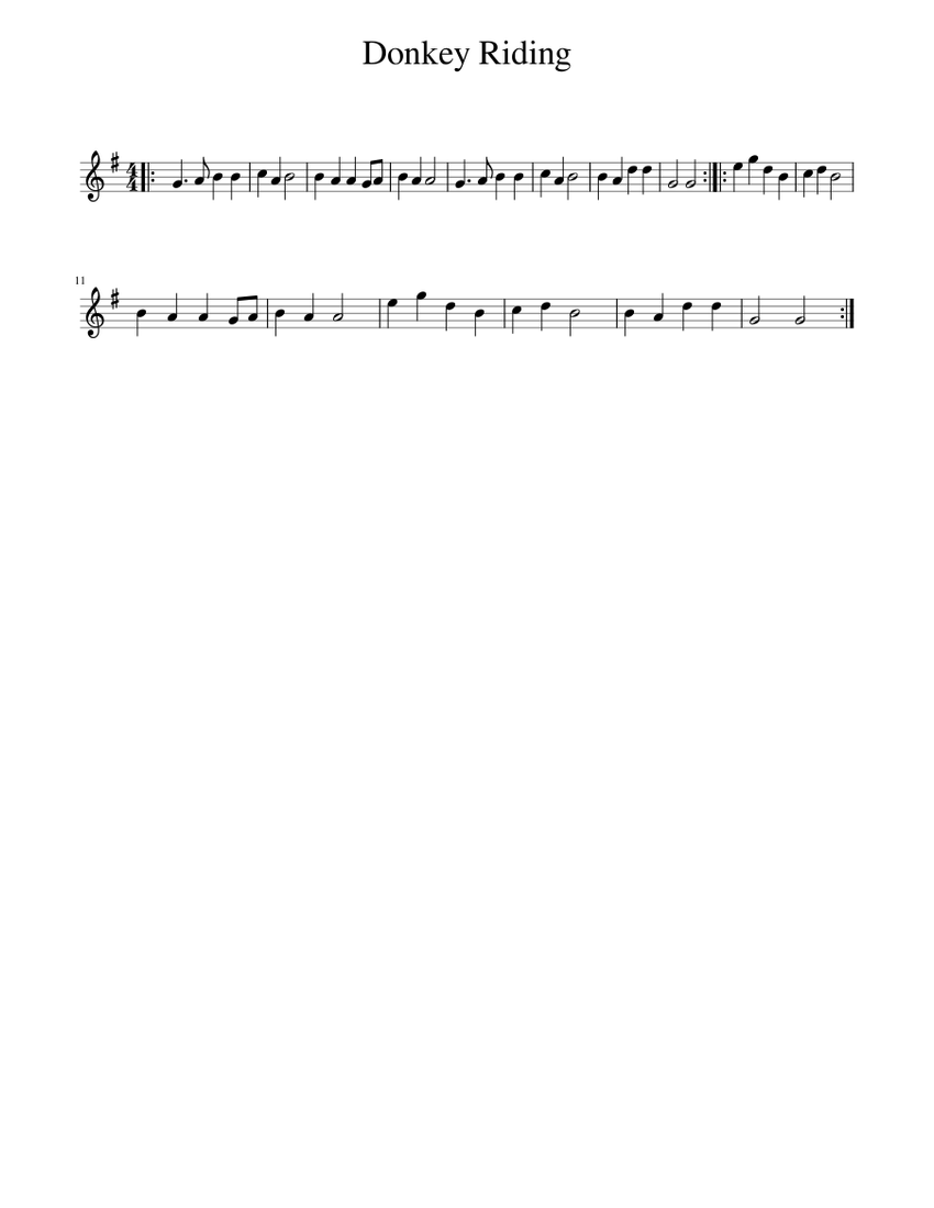 Donkey Riding Sheet music for Piano (Solo) Easy | Musescore.com