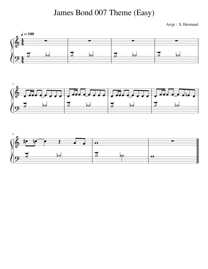 James Bond Easy Sheet music for Piano (Solo) | Musescore.com