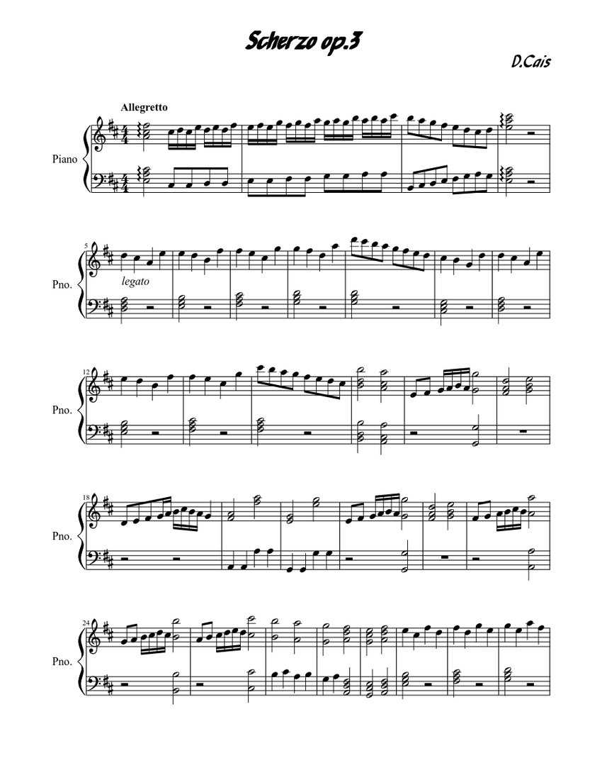 Scherzo Sheet music for Piano (Solo) | Download and print in PDF or ...