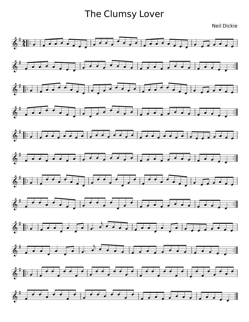 The Clumsy Lover - Neil Dickie Sheet music for Piano (Solo) Easy ...