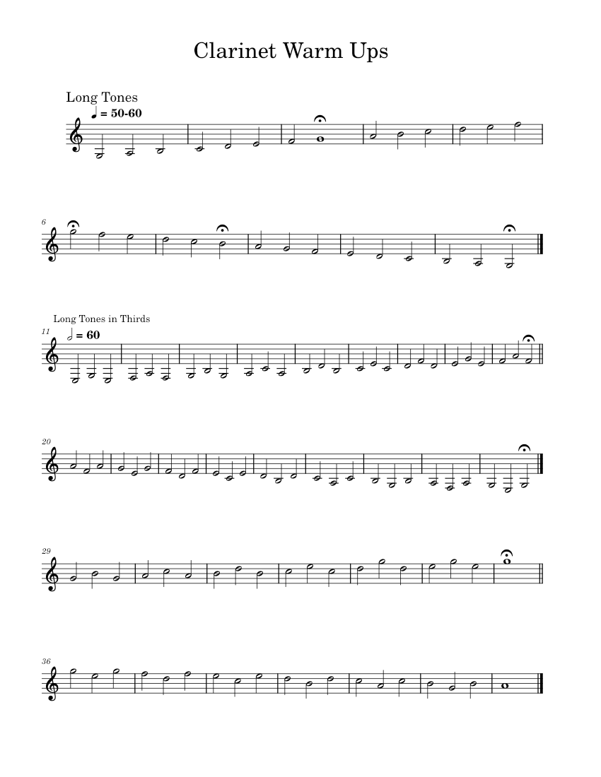Clarinet Warm Ups Sheet music for Clarinet other (Solo) | Musescore.com