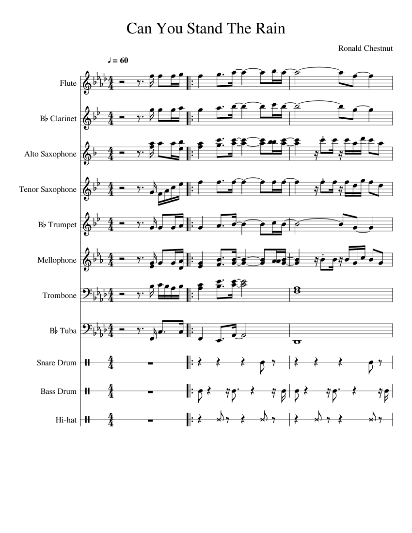 Can You Stand The Rain Sheet music for Trombone, Tuba, Flute, Clarinet ...