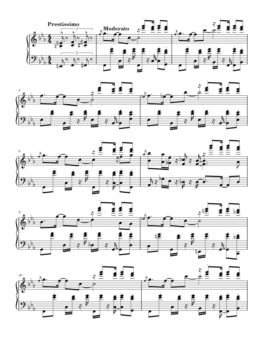 cute circus - tsundere twintails Sheet Music for Piano (Solo ...