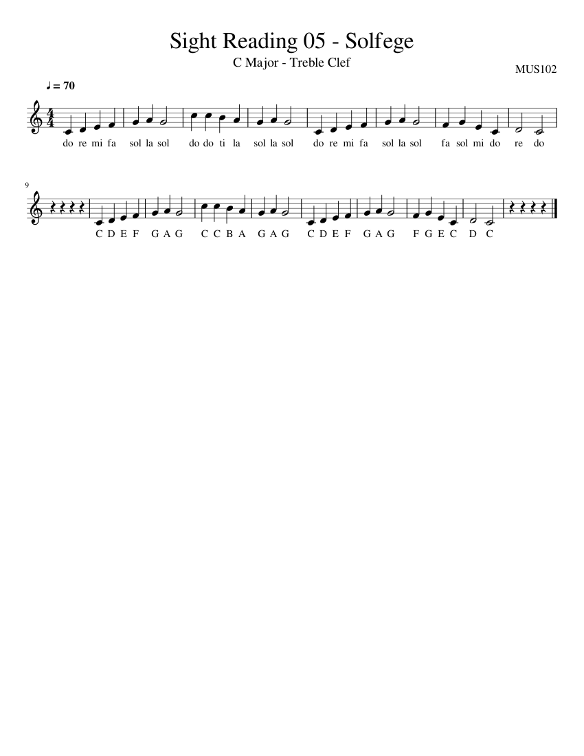 Sight Reading 05 - Solfege - piano tutorial