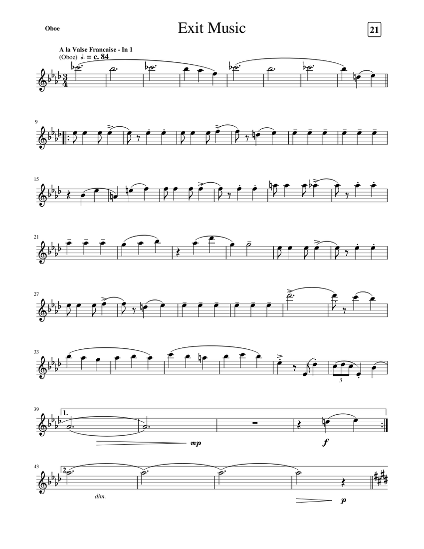 Exit Music Sheet music for Piano (Solo) | Musescore.com