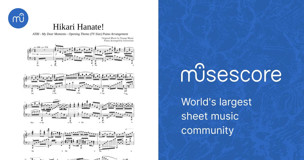 Hakari Hanate 光放て! - ATRI Opening Theme Sheet music for Piano (Solo ...