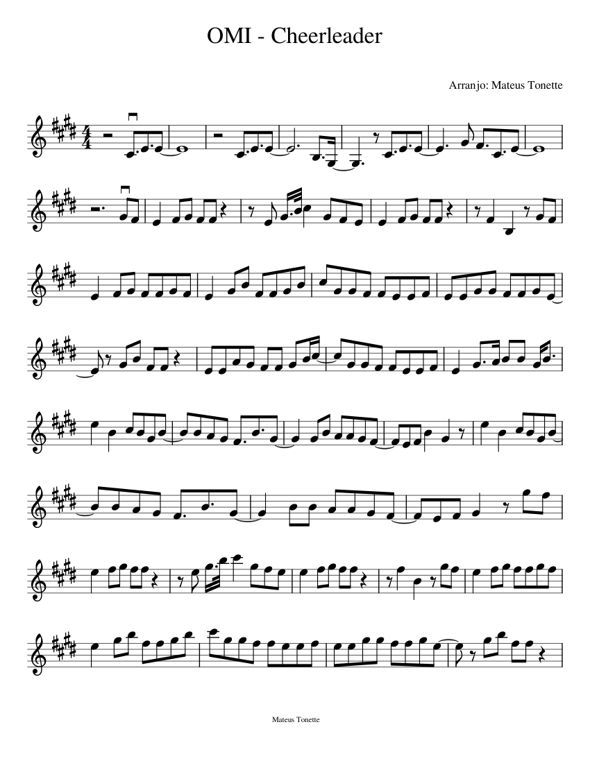 OMI - Cheerleader Violino Sheet music for Violin (Solo) | Musescore.com
