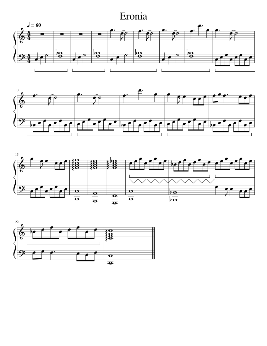 Eronia - piano tutorial