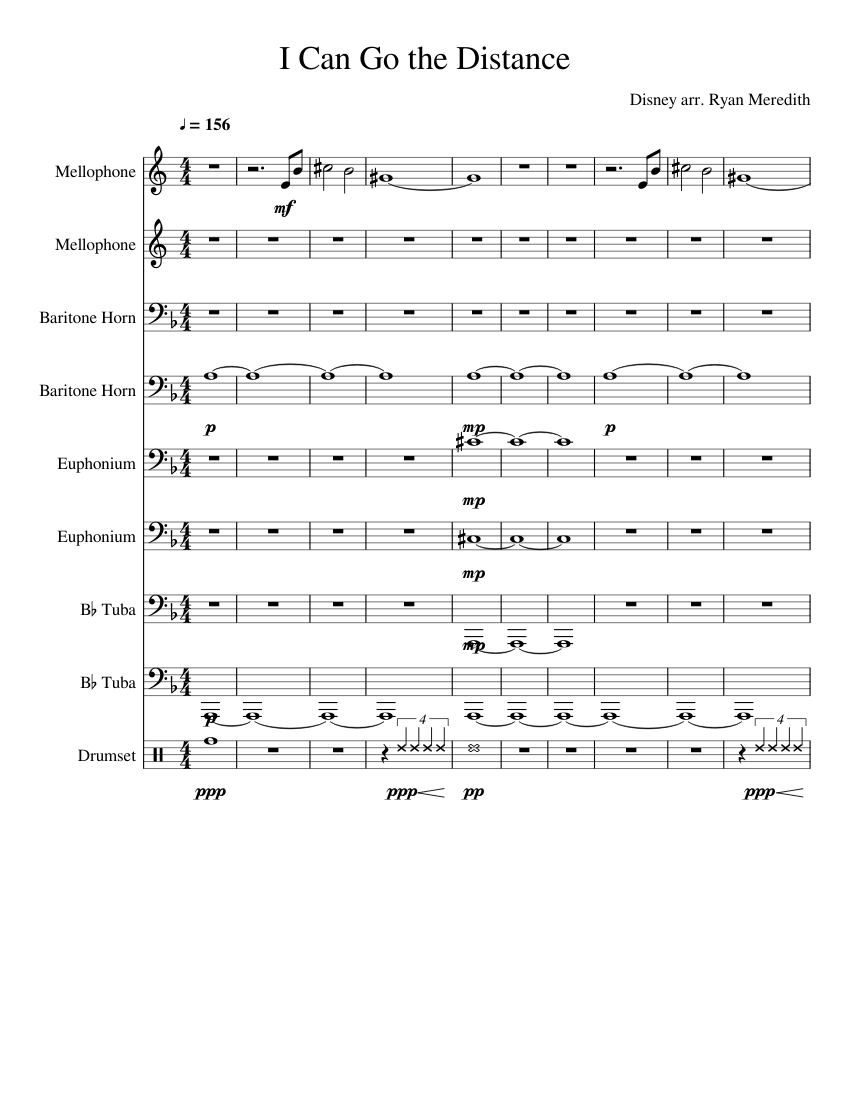 I Can Go the Distance - Disney Horn Line Arrangement Sheet music for ...