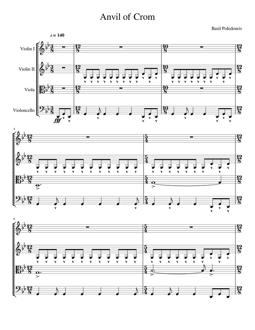 Anvil of Crom from Conan the Barbarian (Basil Poledouris) for string ...