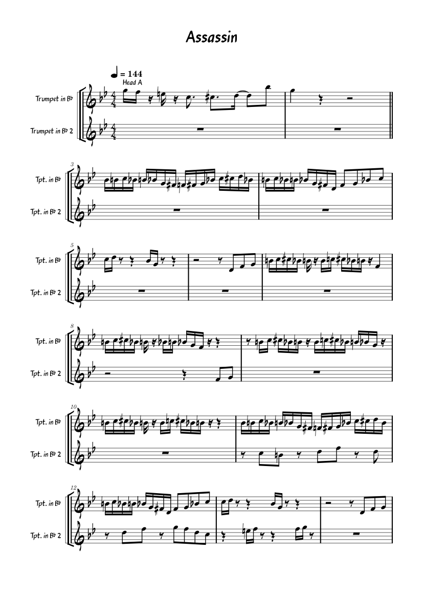 Assassin – Cory Wong Sheet Music with Chords for Trumpet other (Mixed ...