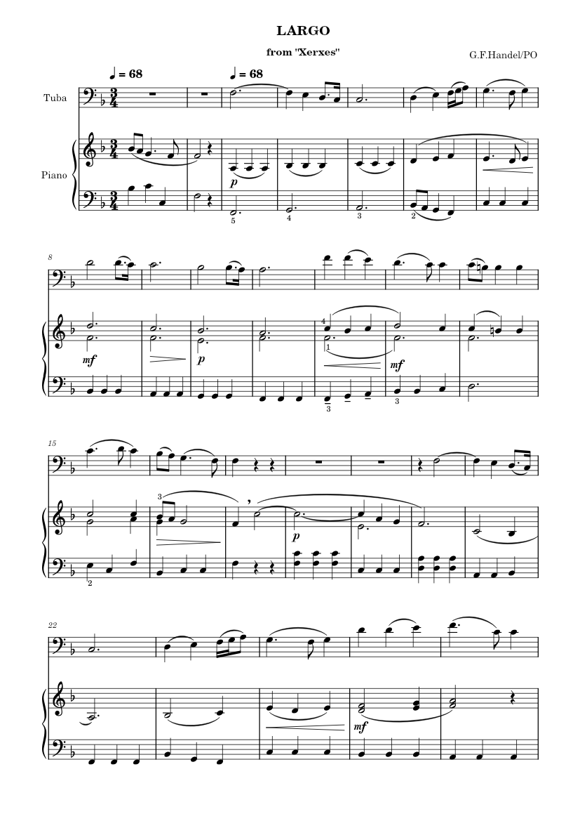 Largo from 'Xerxes' – Georg Friedrich Händel- easy Sheet music for ...