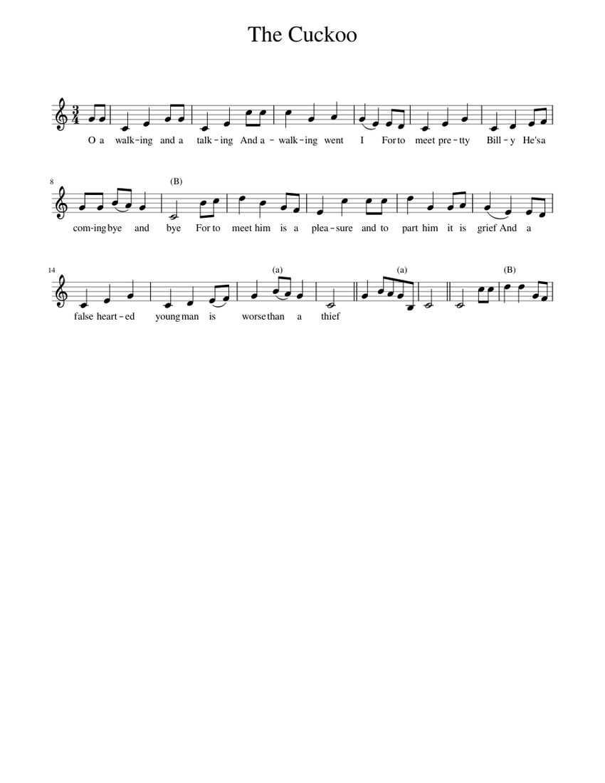 The Cuckoo Sheet music for Piano (Solo) | Musescore.com