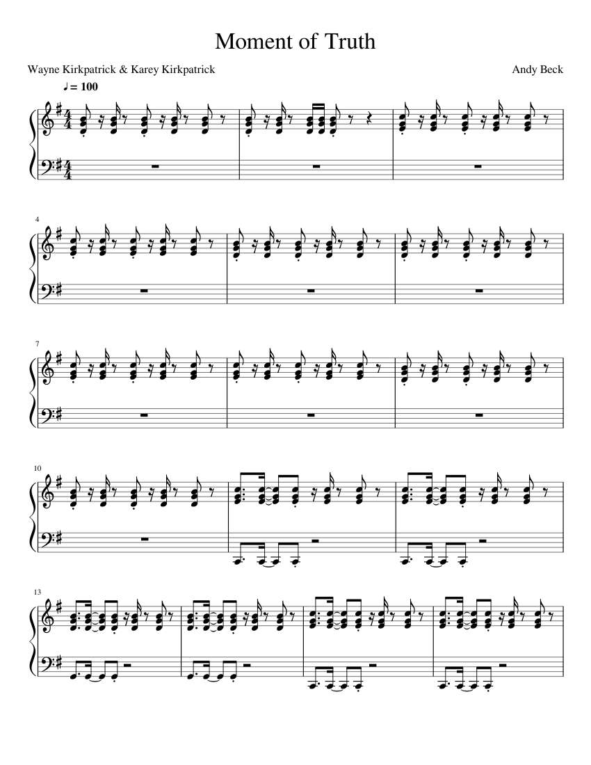 Moment of Truth Sheet music for Piano (Solo) | Musescore.com