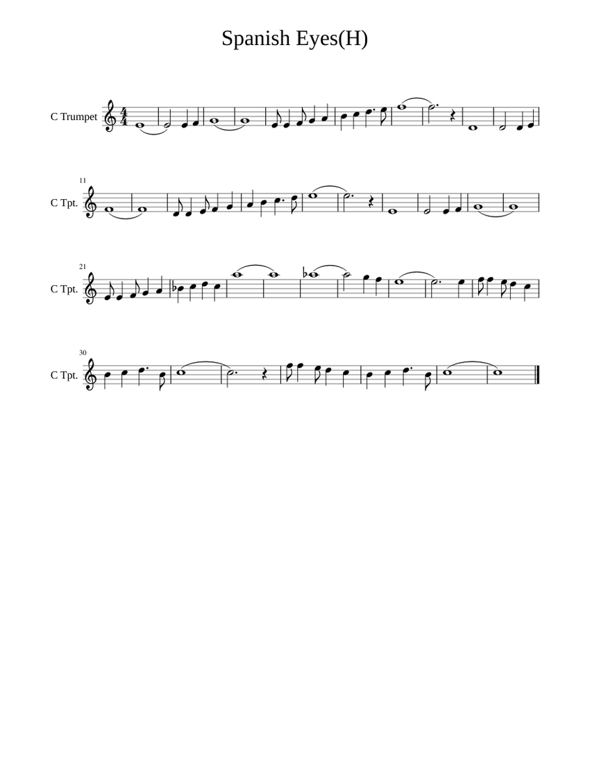 Spanish Eyes(H) Sheet music for Trumpet other (Solo) | Musescore.com
