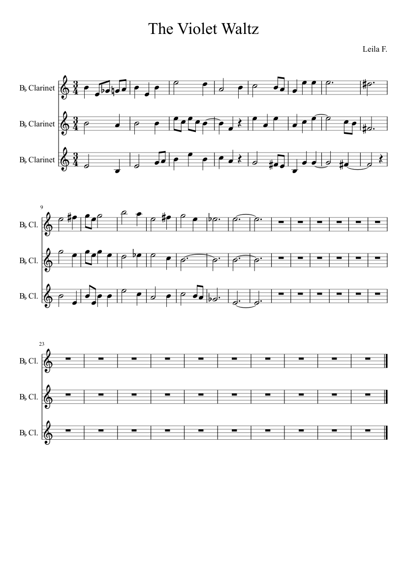 The Violet Waltz Sheet music for Woodwinds (other) (Mixed Trio ...