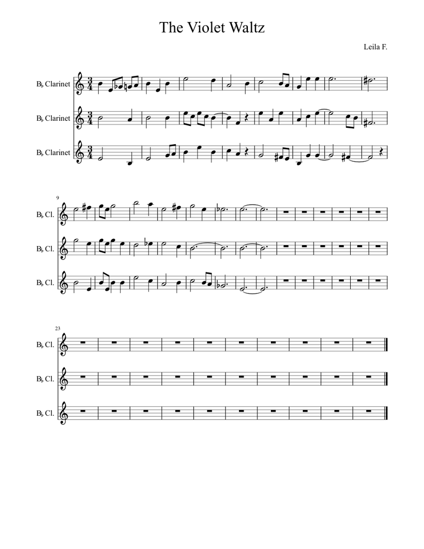 The Violet Waltz Sheet music for Woodwinds (Other) (Mixed Trio ...