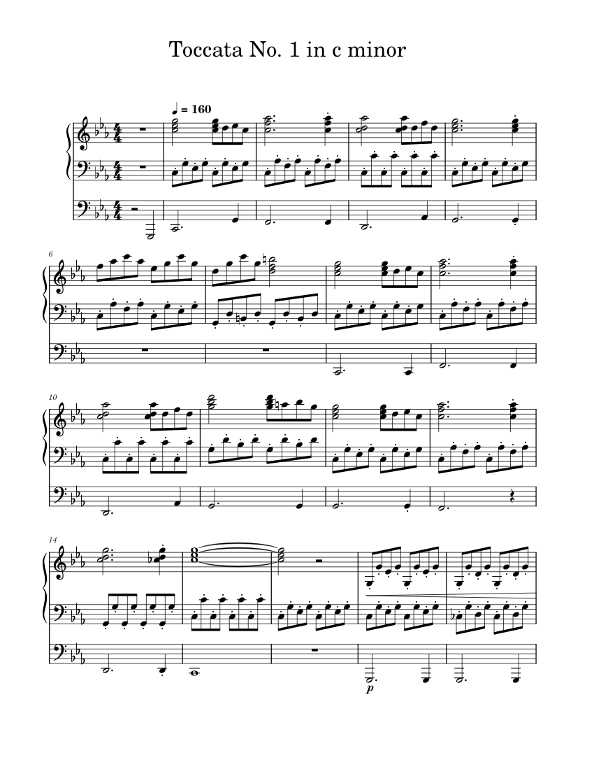 Toccata No. 1 in c minor Sheet music for Organ (Solo) | Musescore.com