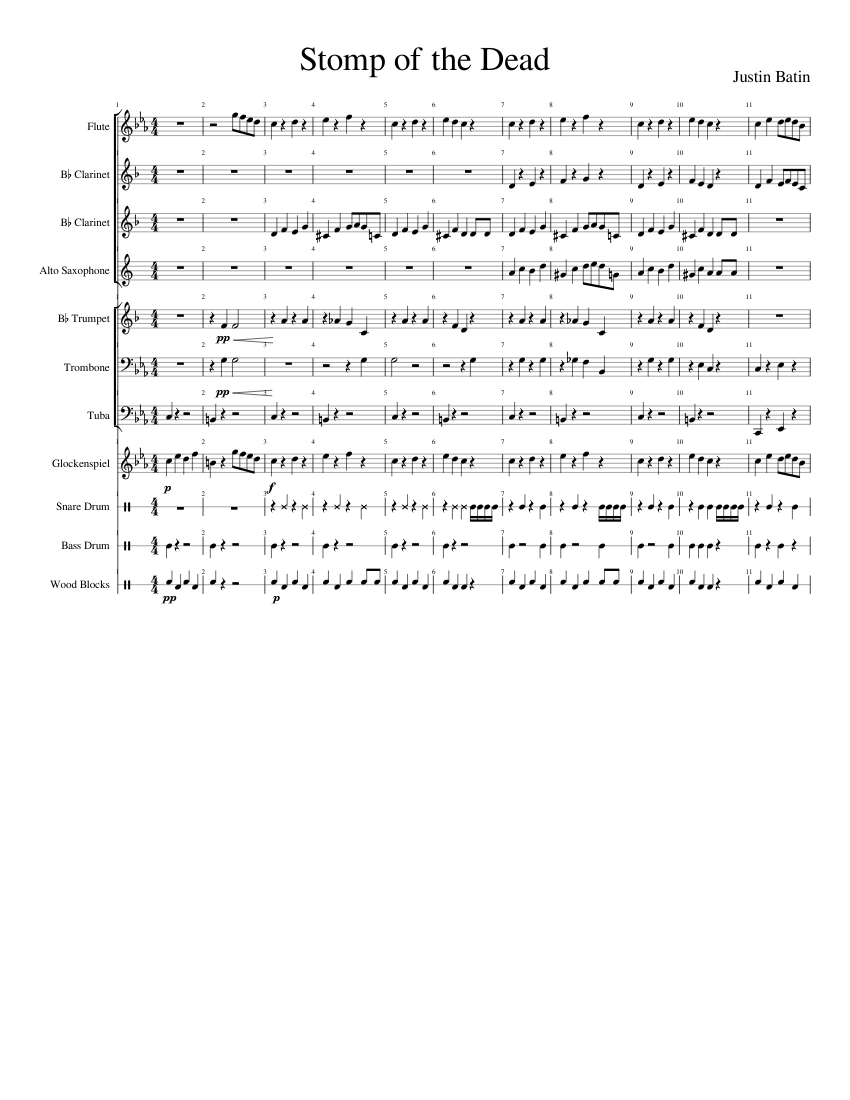 Stomp of the Dead Sheet music for Trumpet (In B Flat), Trombone, Flute ...