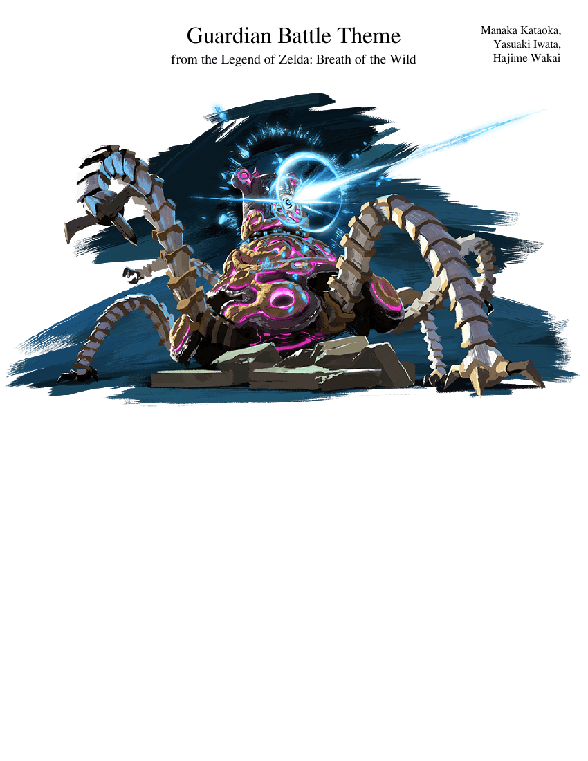 Guardian Battle Theme Sheet Music for Piano, French horn, Violin, Drum ...