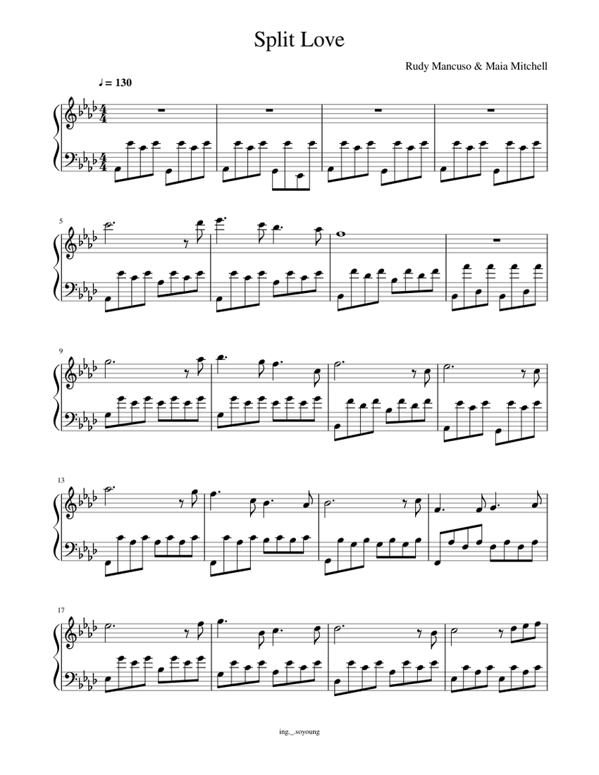 Split Love Sheet music for Piano (Solo) | Musescore.com