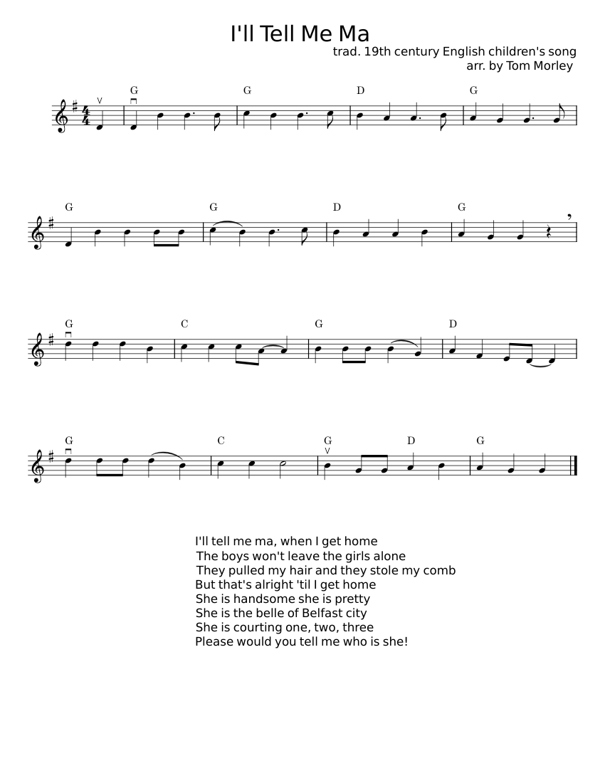 I'll Tell Me Ma - Misc tunes Sheet music for Synthesizer (Solo ...