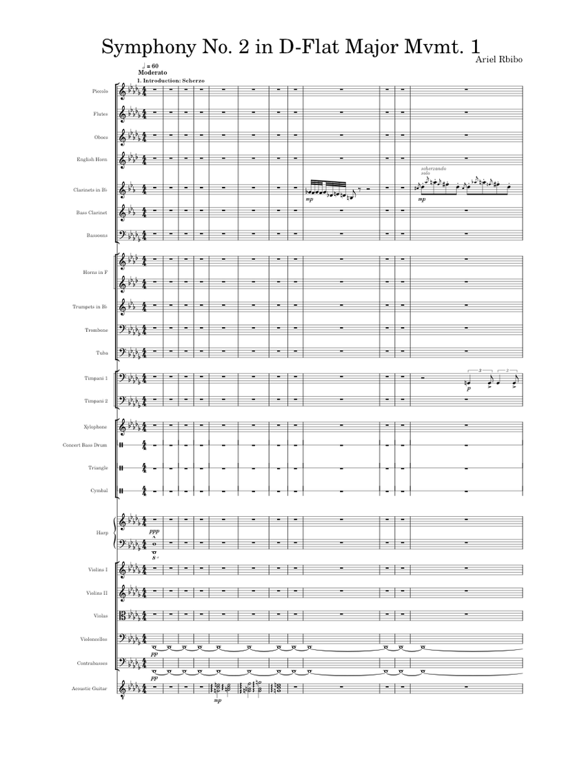 Symphony_No._2_in_D-Flat_Major_Mvmt._1 Sheet music for Trombone, Tuba ...