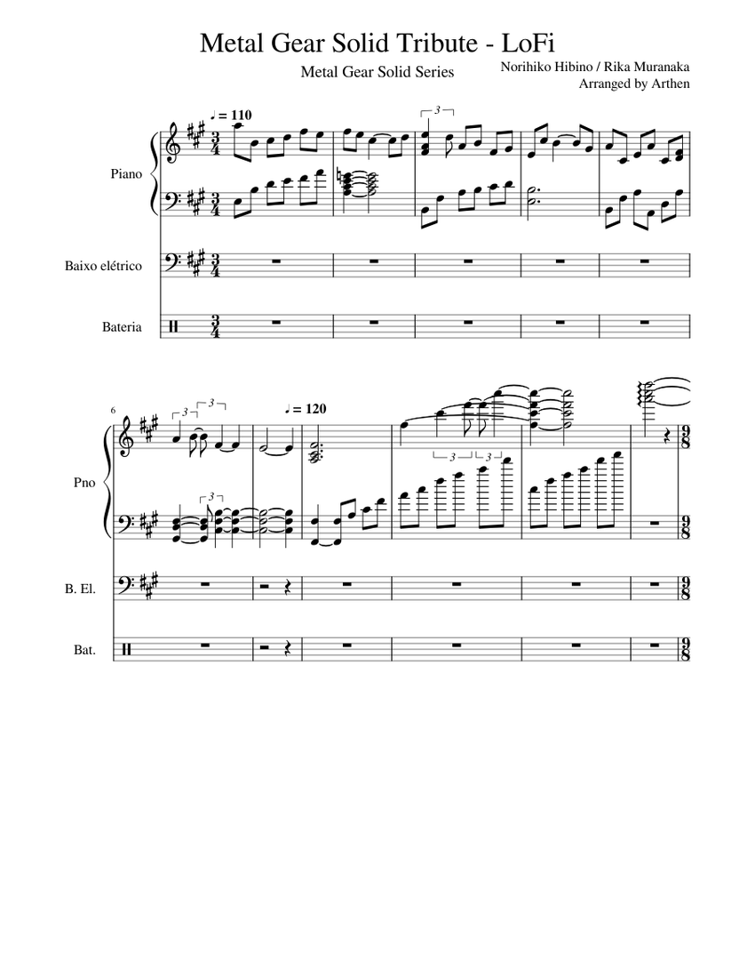 Metal Gear Solid Tribute - LoFi Sheet music for Piano, Bass guitar ...
