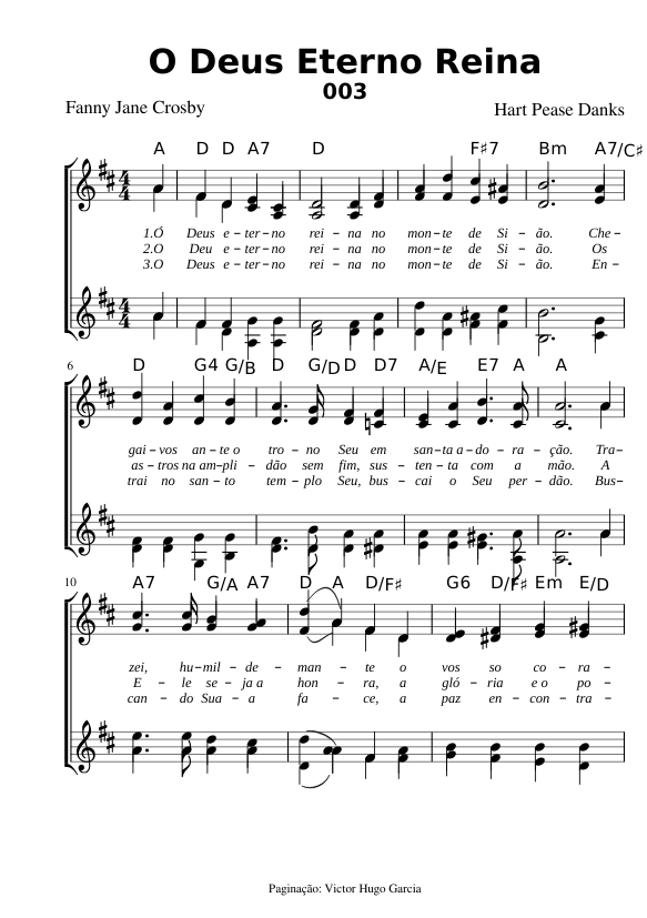 003 - O Deus Eterno Reina Sheet music for Piano (Piano Duo) | Musescore.com