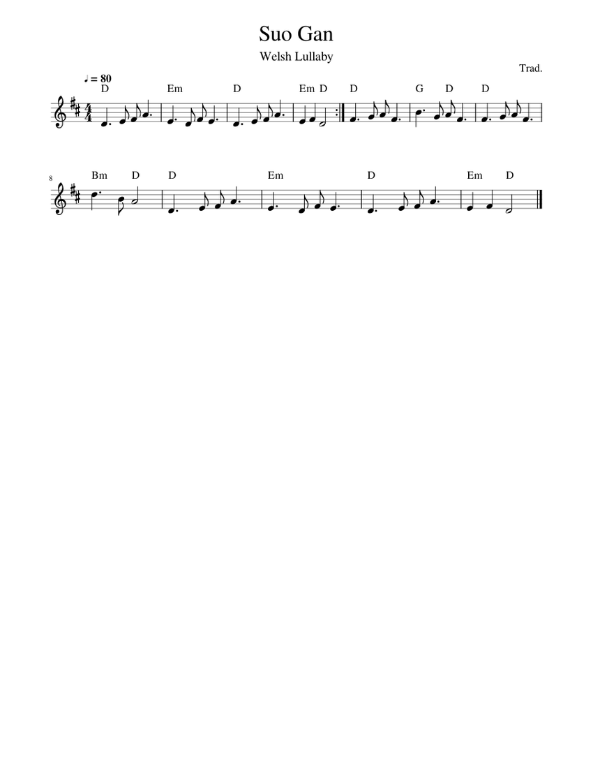 Traditional music - Suo Gan Sheet music for Piano (Solo) Easy ...