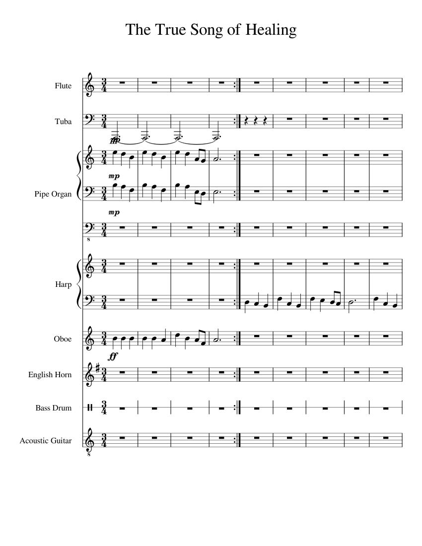 The Song of Healing Sheet music for Organ, Tuba, Flute, Oboe & more ...