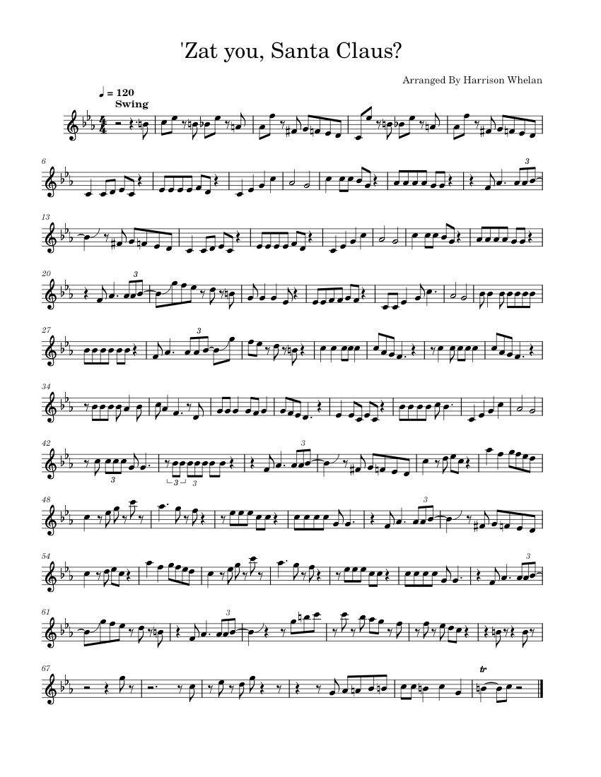 'Zat You, Santa Claus? Sheet music for Flute (Solo) | Musescore.com