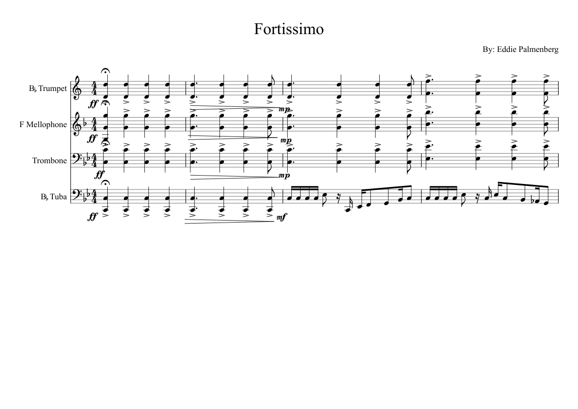 Fortissimo Sheet music for Trombone (Solo) | Musescore.com