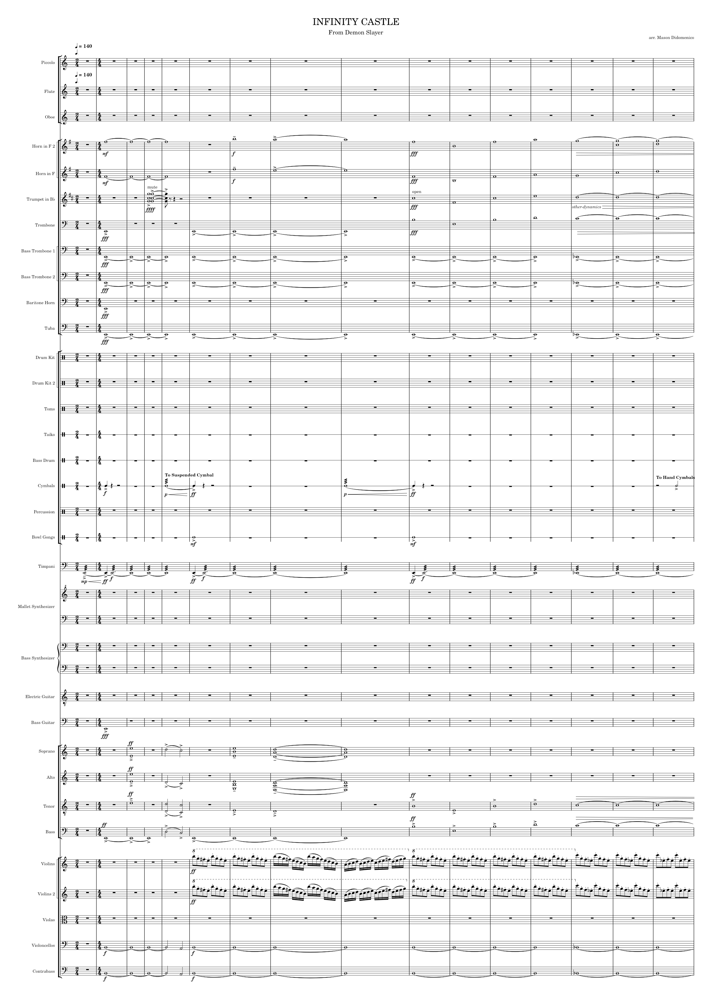 Infinity Castle - Demon Slayer Sheet Music for Trombone, Tuba, Oboe ...