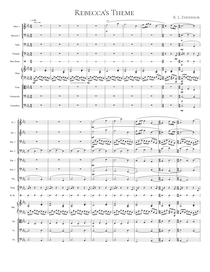 Rebecca s Theme Sheet music for Trombone, Tuba, Tambourine, Flute ...