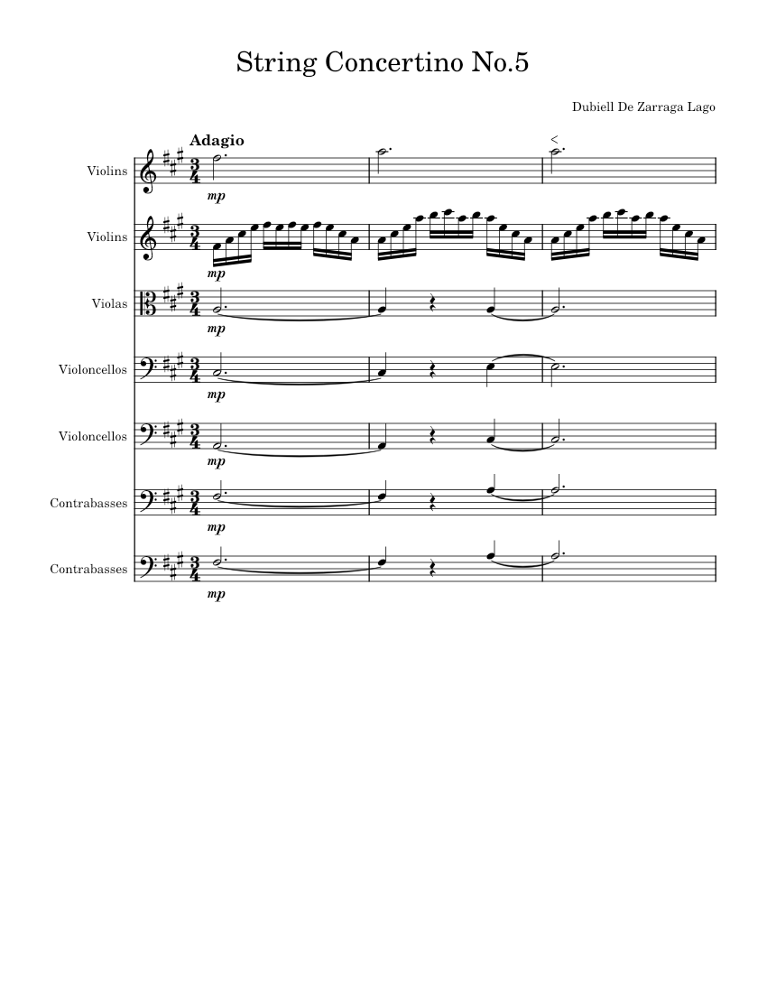 String Concertino No.5 Sheet music for Strings group (String Ensemble) | Musescore.com