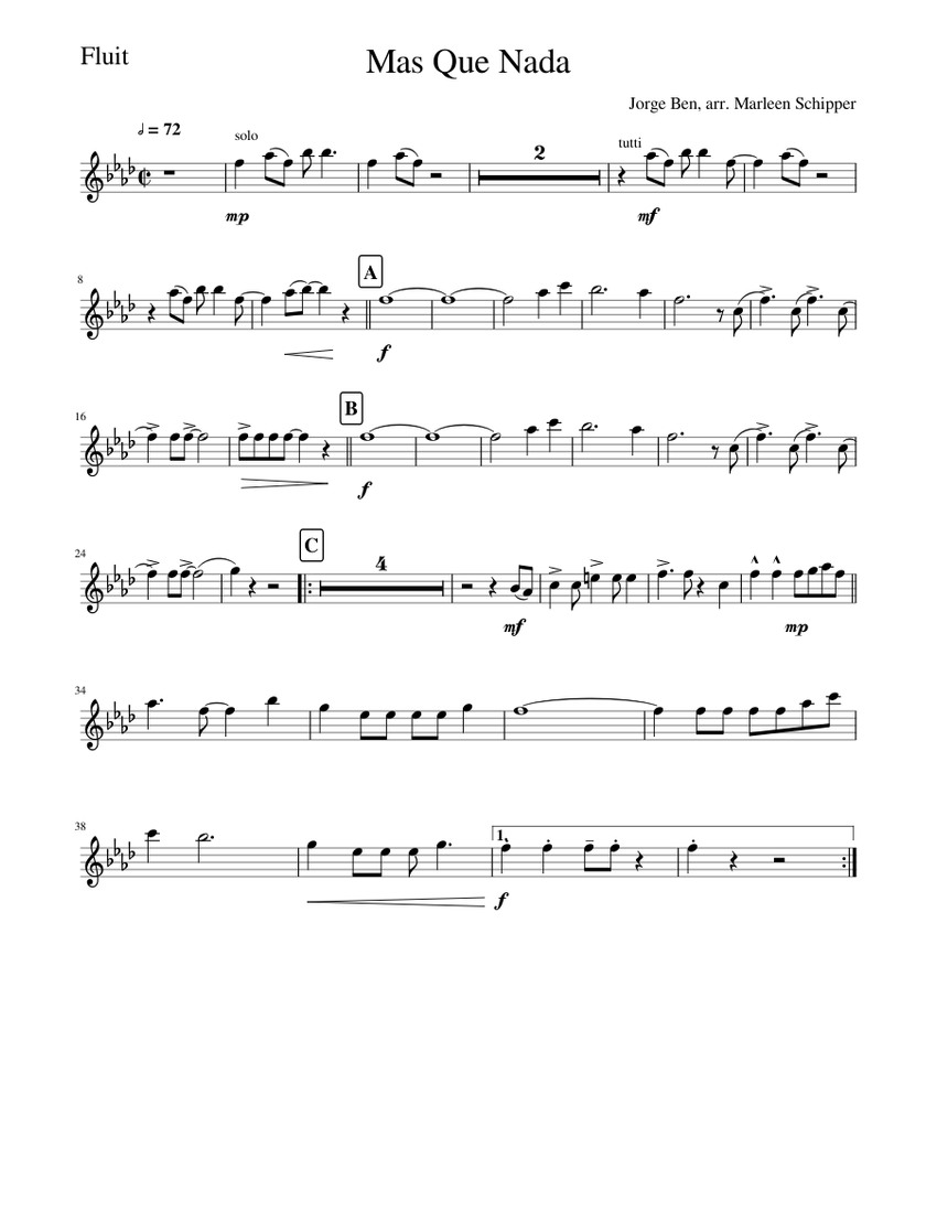 Mas Que Nada Sheet music for Piano (Solo) | Musescore.com
