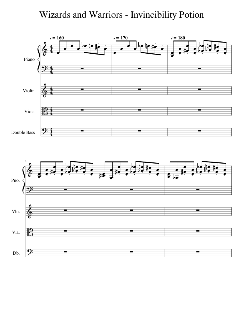 Potion Sheet music for Piano, Contrabass, Violin, Viola (Mixed Quartet ...