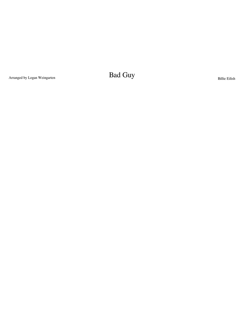 Bad_Guy pep band Sheet music for Trombone, Tuba, Flute piccolo, Flute ...