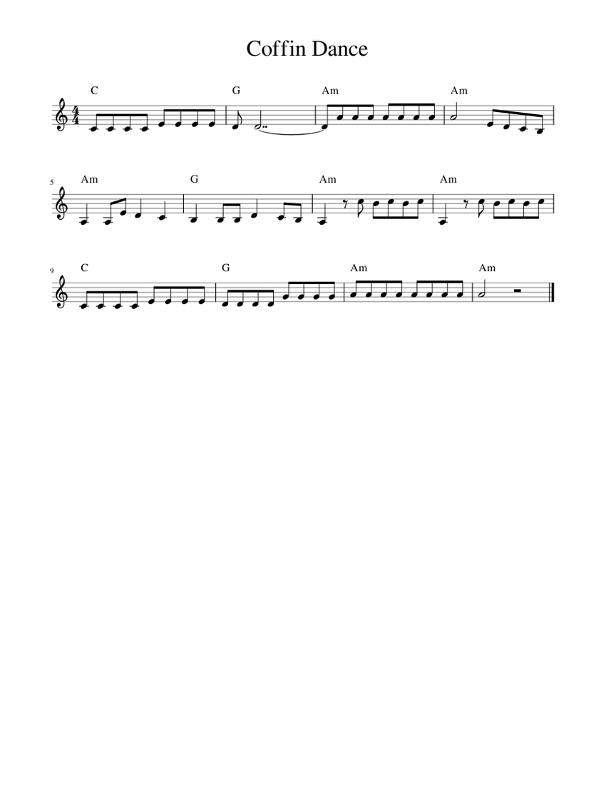 Coffin Dance – AJJ (Andrew Jackson Jihad) Sheet music for Piano (Piano ...