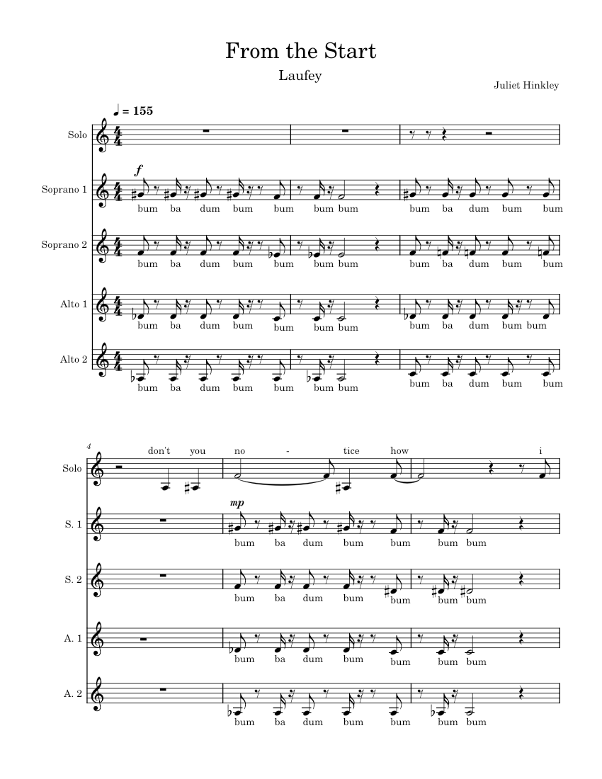 From The Start – Laufey From The Start Sheet Music for Piano (A Capella) | MuseScore.com