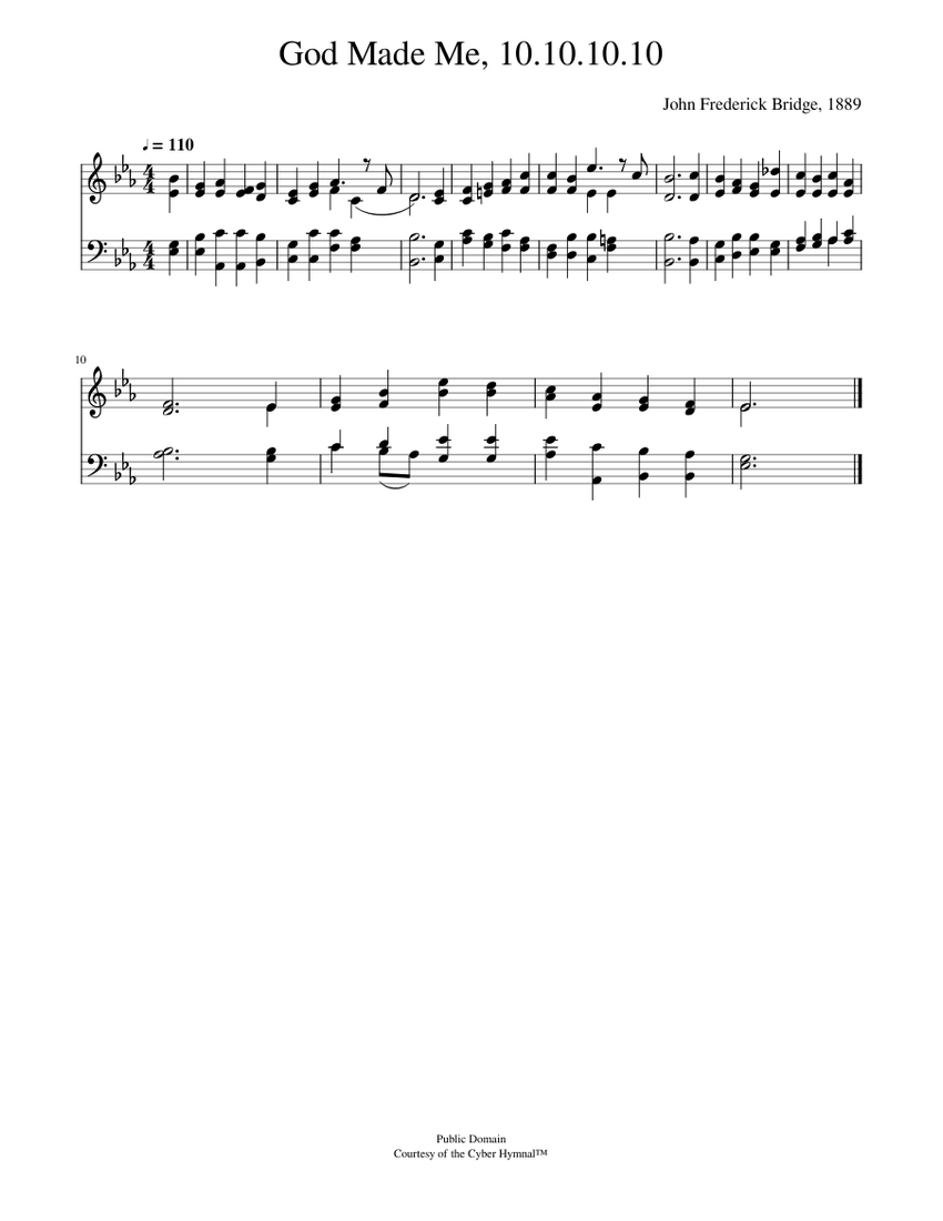 God made me for himself - John F. Bridge Sheet music for Piano (Piano ...