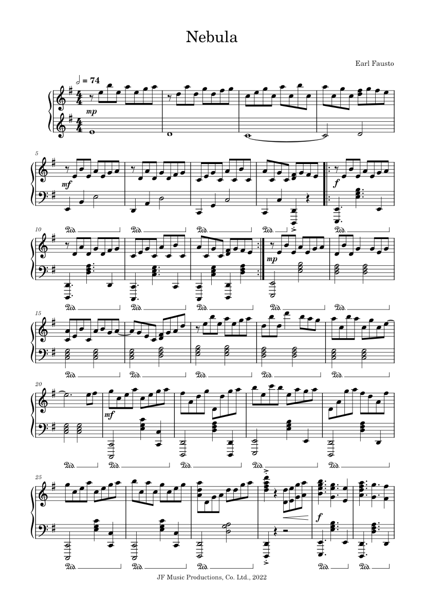 Nebula Sheet music for Piano (Solo) | Musescore.com
