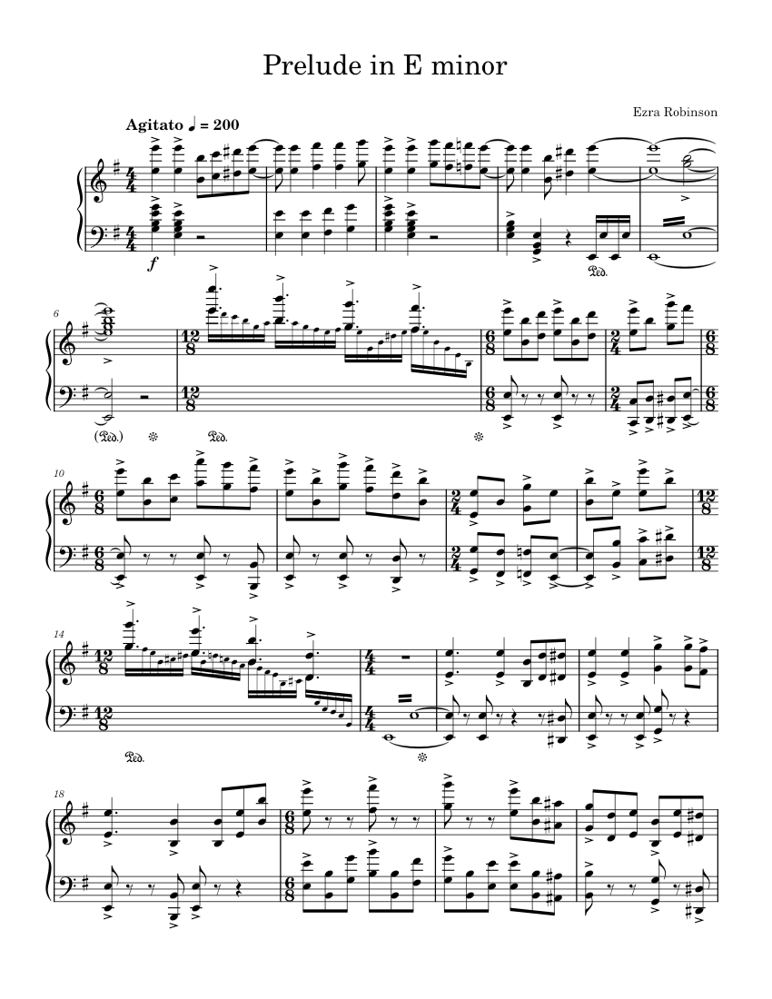 Prelude in E minor Sheet music for Piano (Solo) | Musescore.com