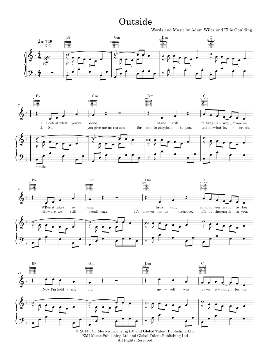outside Sheet music for Piano, Vocals by Calvin Harris: Music Notes by ...