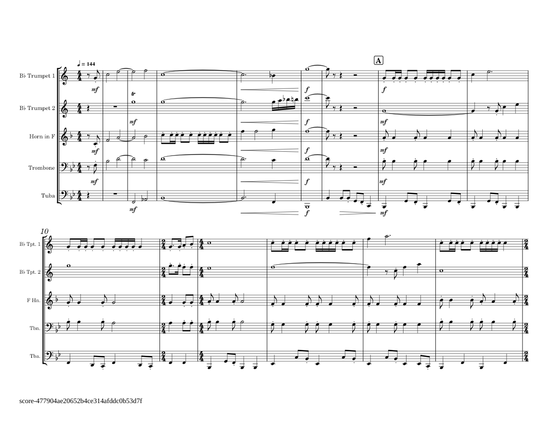 Bonanza - David Rose Sheet Music for Trombone, Tuba, Trumpet in b-flat ...