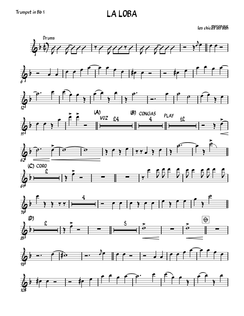 La Loba - Shakira Sheet Music with Chords for Piano (Piano Duo ...